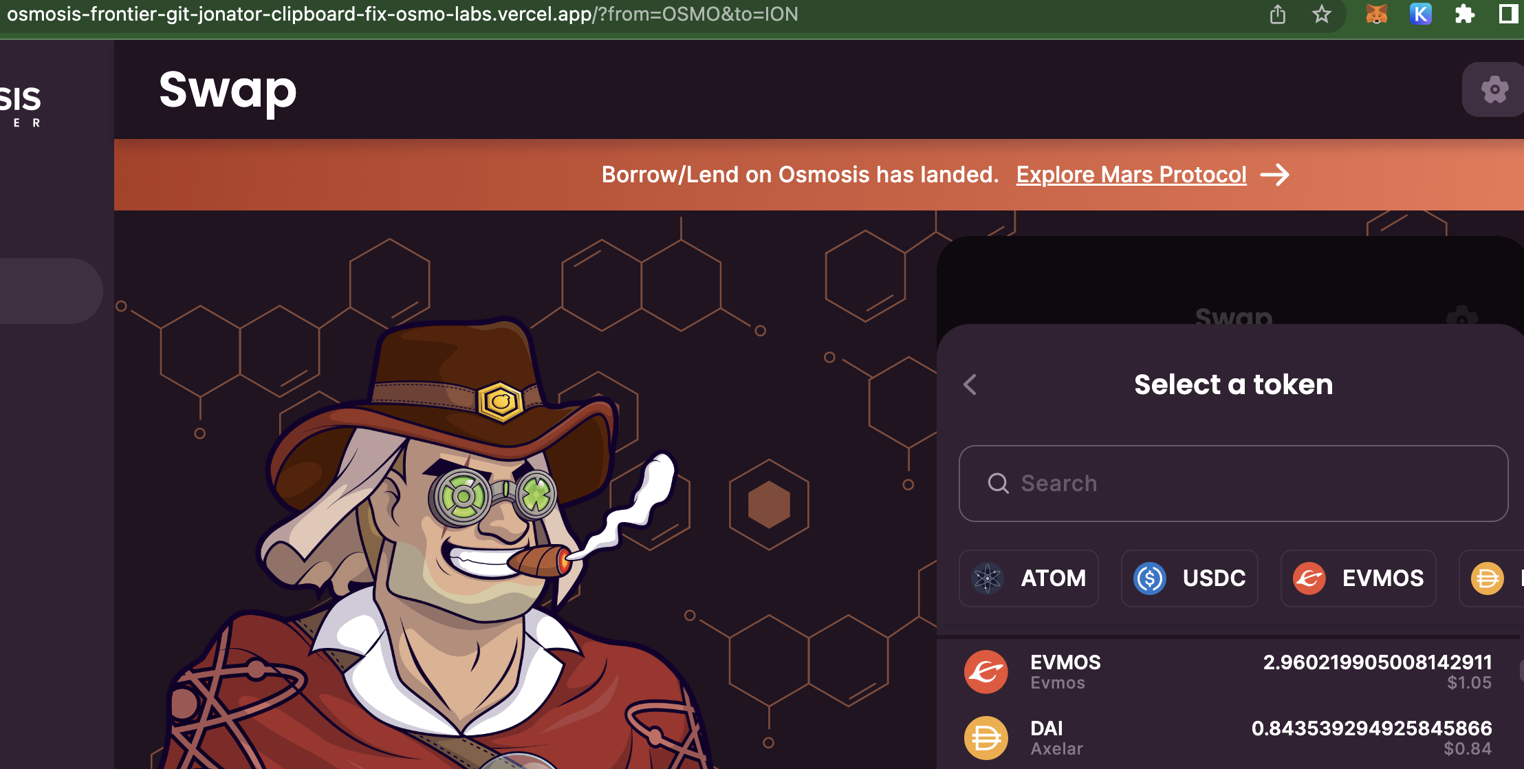 EVMOS decimals on the swap page break UI · Issue #1346 · osmosis-labs/osmosis-frontend · GitHub