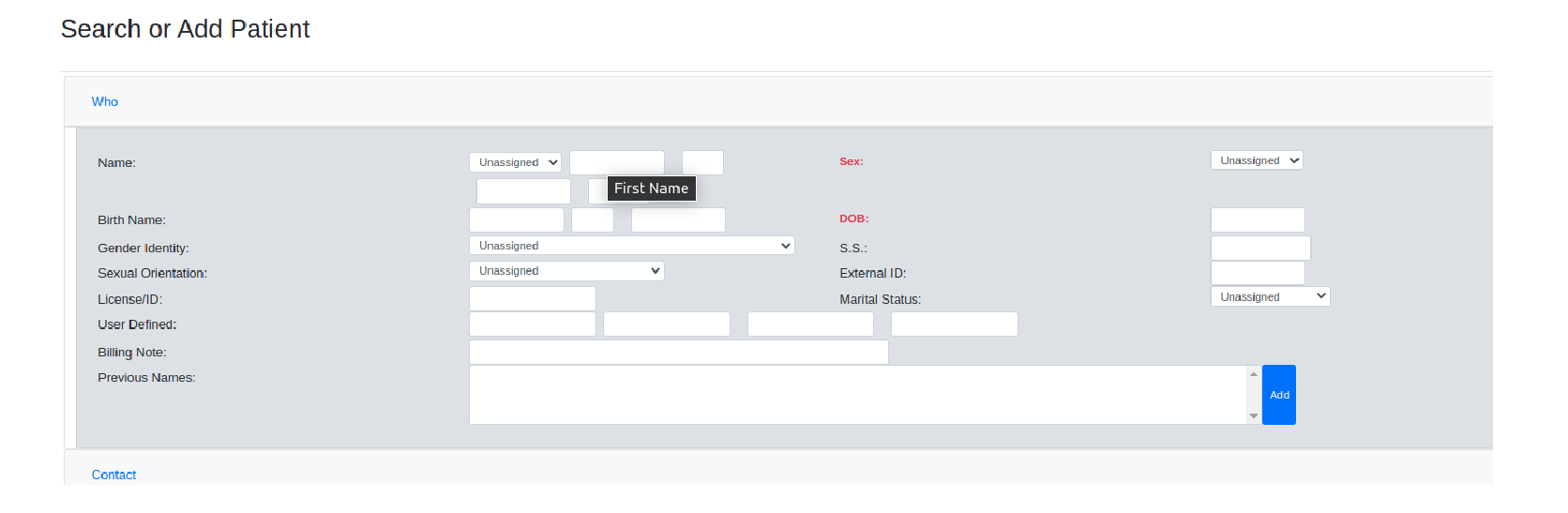 Make the name fields more clear in demographics new/edit patient layout · Issue #4835 · openemr ...