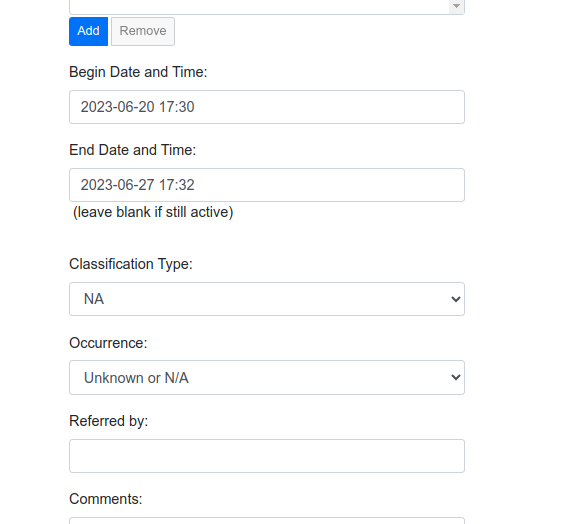 Bug Add Edit Issue Fails To Update Begin Or End Date To Null Datetime · Issue 6619 · Openemr