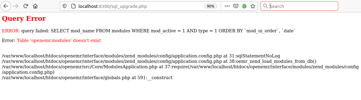 upgrade from 4.1.2 fails on table modules · Issue #3840 · openemr/openemr · GitHub