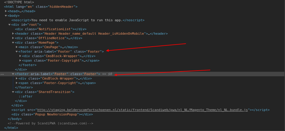 Footer component shows two times · Issue #1009 · scandipwa/scandipwa · GitHub