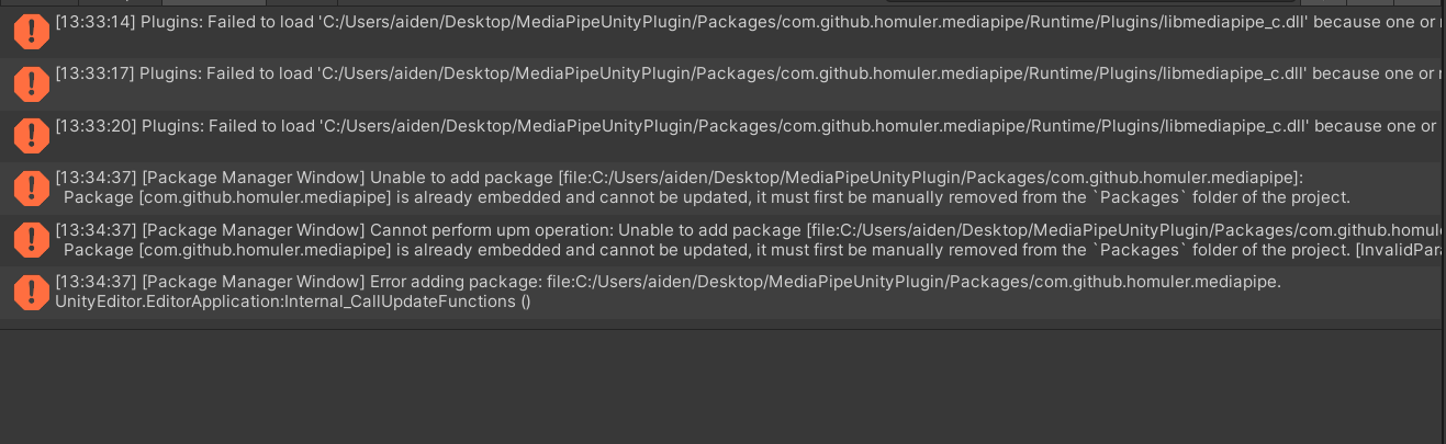 Import into Unity · Issue #170 · homuler/MediaPipeUnityPlugin · GitHub
