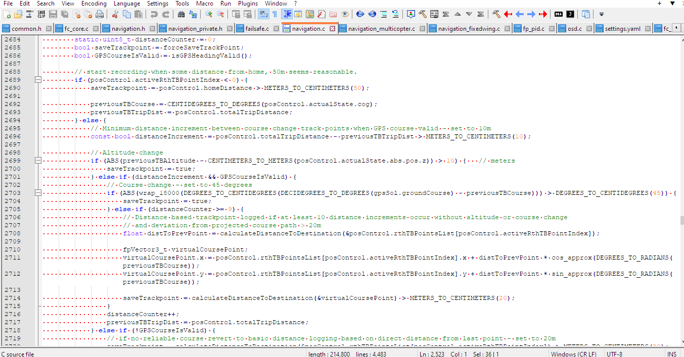 Use of hard tabs in code style ? · Issue #9173 · iNavFlight/inav · GitHub