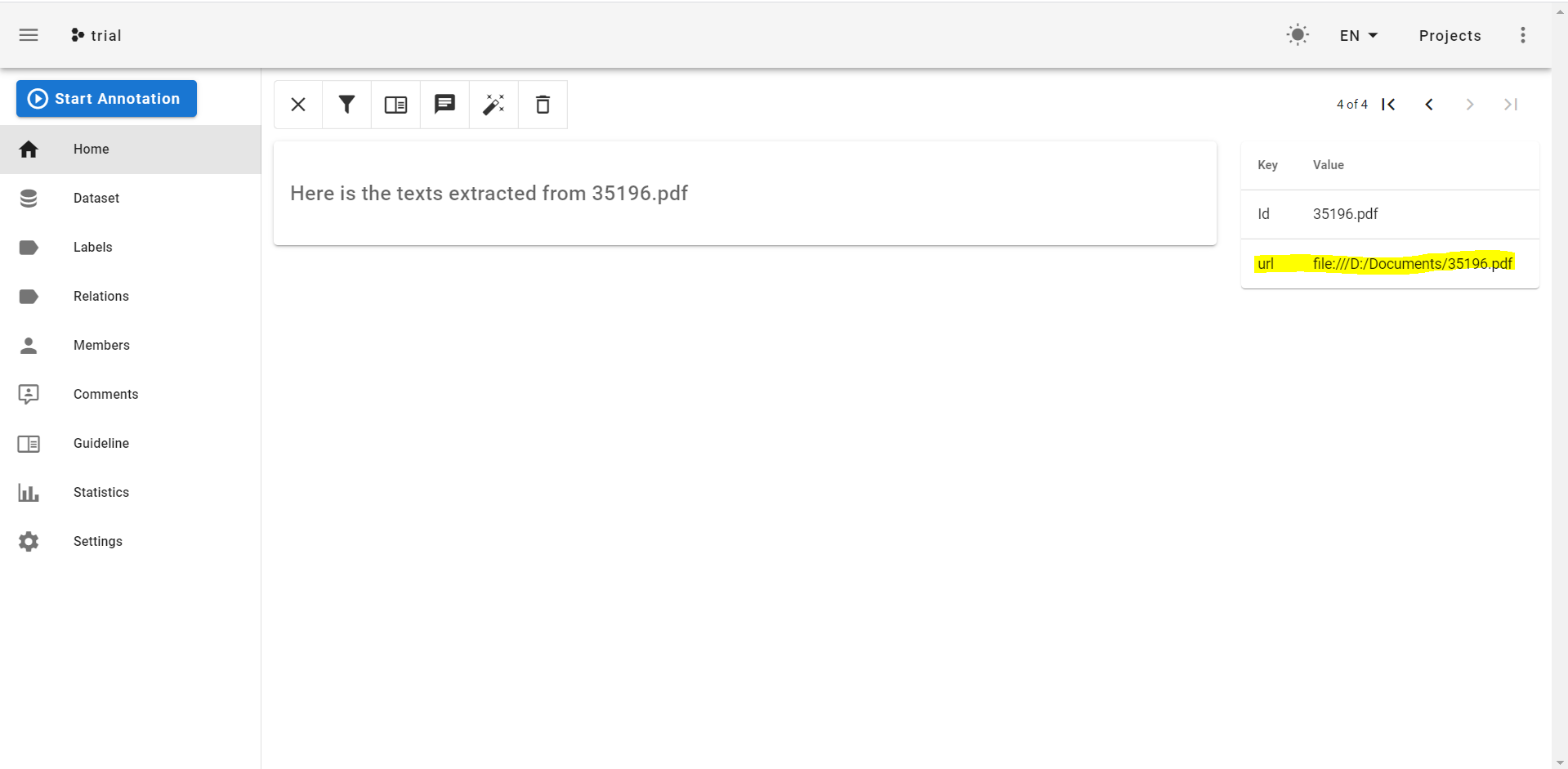 How make metadata url(text) as hyperlink. · doccano doccano ...