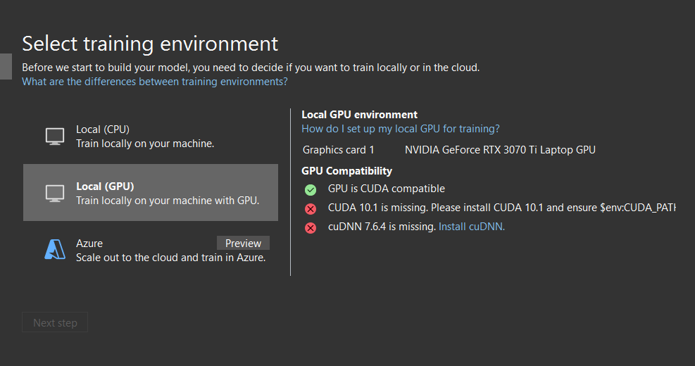 When using Visual Studio 2022, if the GPU extension is missing you send ...