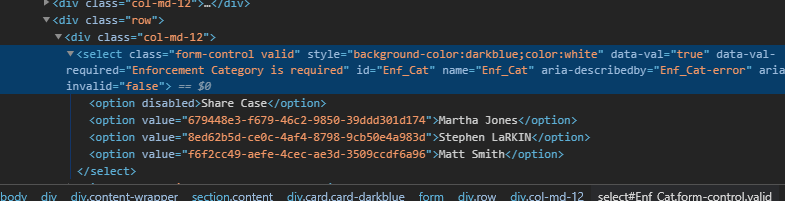 [BUG[ Values do not get bound so that the dropdown can be tied to the database · Issue #2514 ...