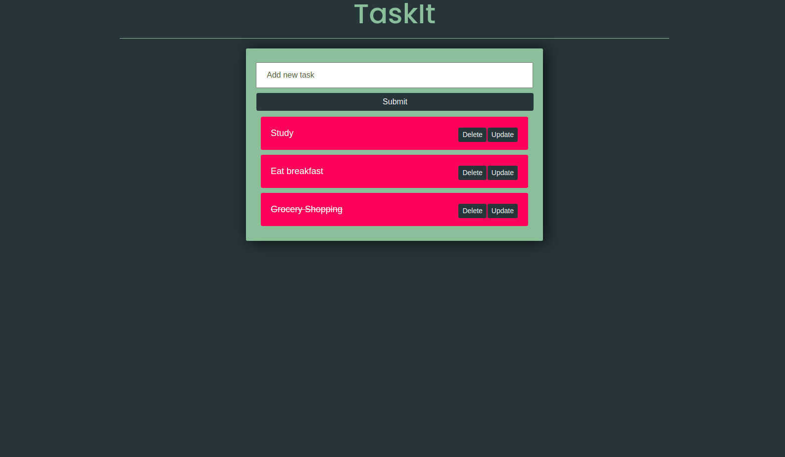 GitHub - swarina/TaskIt: A simple to-do app where you can create, update or delete your daily ...