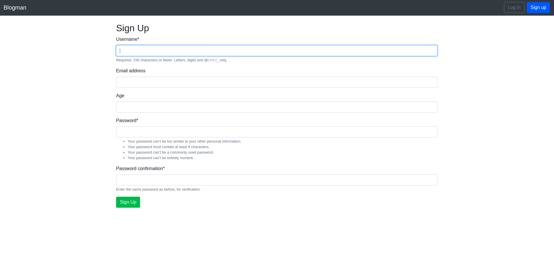 GitHub - swarina/Blogman: A blogging website where users can share ...