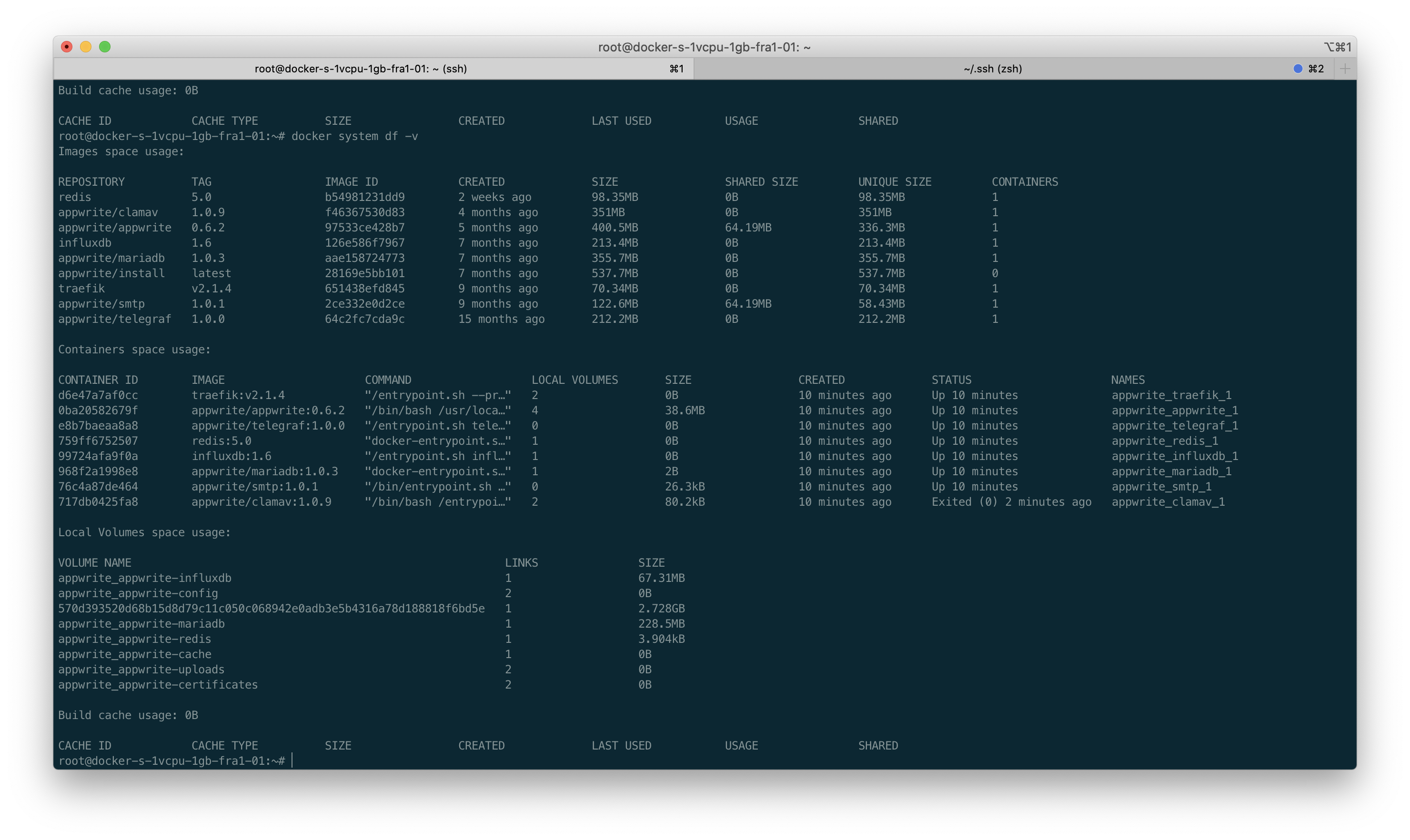 On fresh install, clamav container fills up the disk · Issue #733 · appwrite/appwrite · GitHub