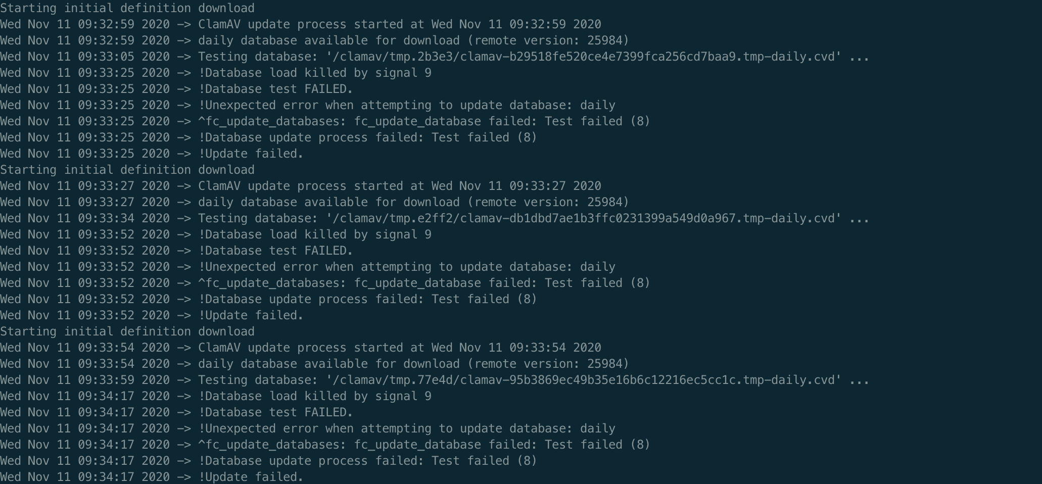 On fresh install, clamav container fills up the disk · Issue #733 · appwrite/appwrite · GitHub