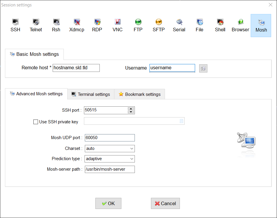 MobaXterm Mosh client unable to connect to remote hosts with usage ...