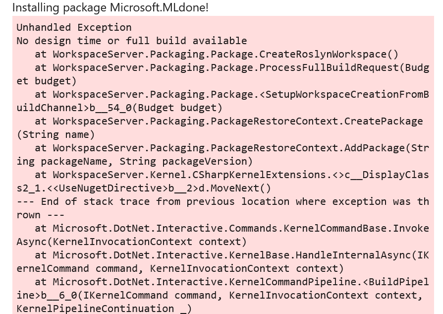 Nuget package installation failure in Jupyter notebook · Issue #901 · dotnet/interactive · GitHub