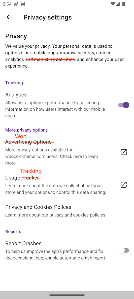 [privacy Choices] Update Wording And Links · Issue 9109 · Woocommerce