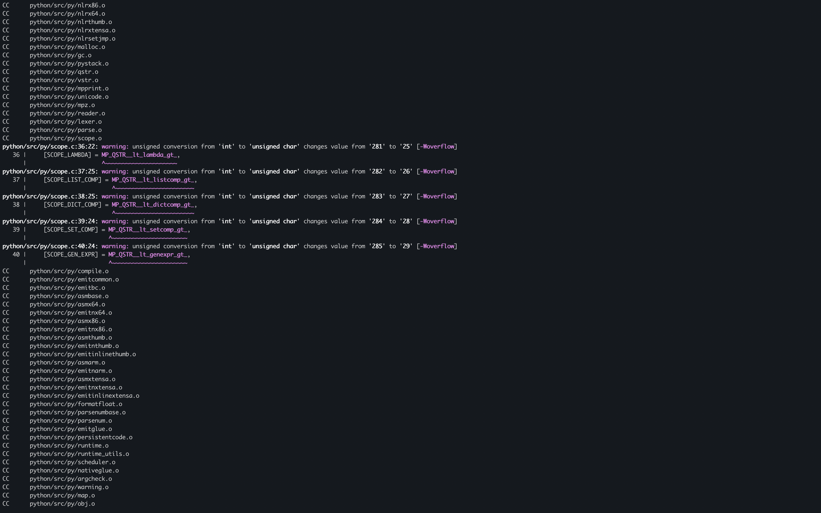 Warning When Building Python · Issue 1342 · Numworksepsilon · Github
