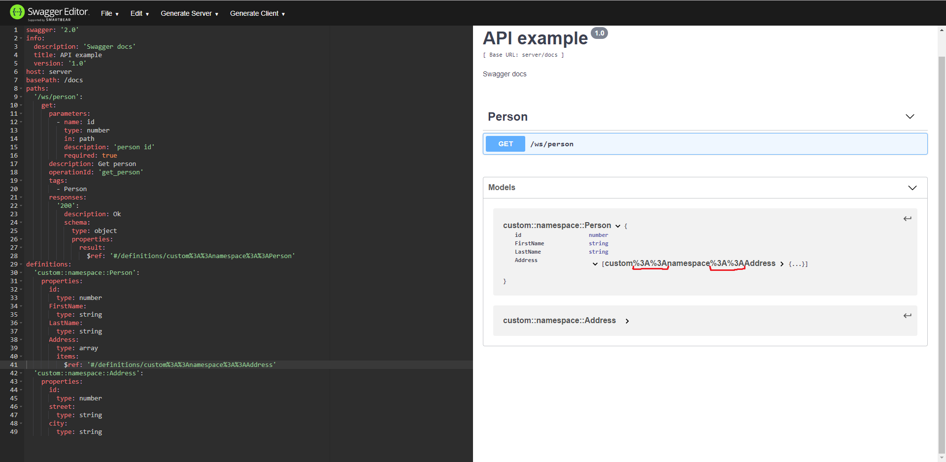 Path in $ref is partually percent-encoded · Issue #5626 · swagger-api/swagger-ui · GitHub