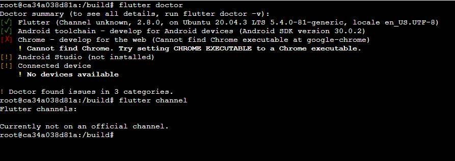 Currently not on an official channel · Issue #188 · cirruslabs/docker-images-flutter · GitHub