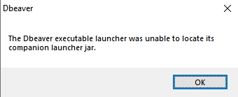 after update (Windows): error "dbeaver executable launcher was unable ...