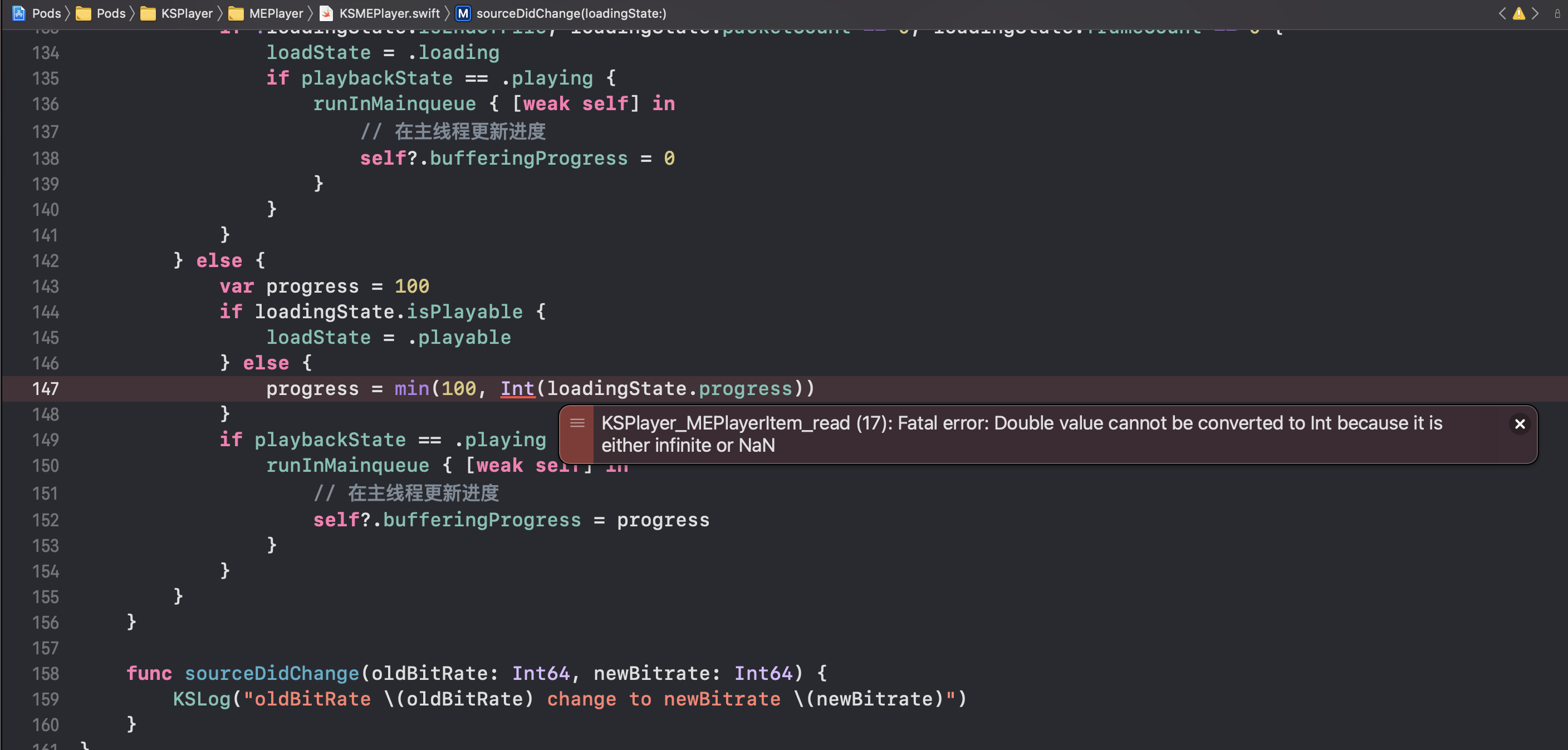 Crash when playing · Issue #136 · kingslay/KSPlayer · GitHub