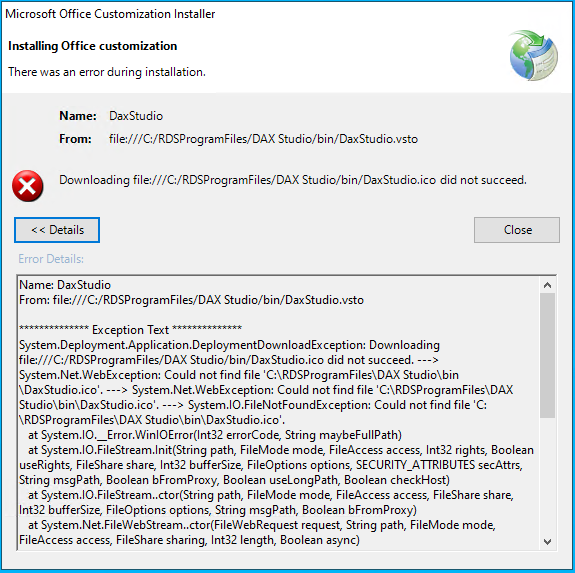 DaxStudio.vsto does not install, DaxStudio.ico is missing · Issue #1064 · DaxStudio/DaxStudio ...