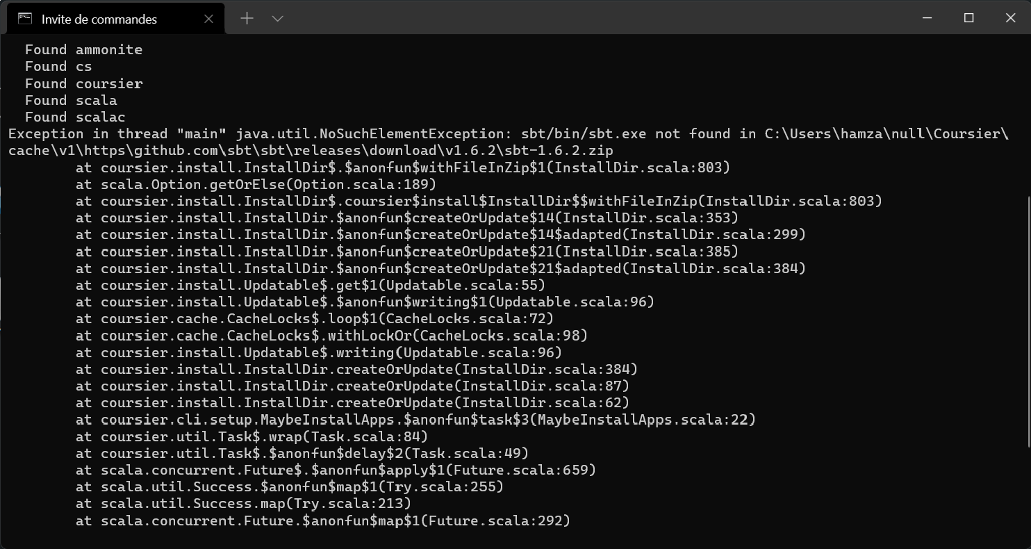 Problem While Installing Sbt On A Windows Machine · Issue 2376 · Coursier Coursier · Github