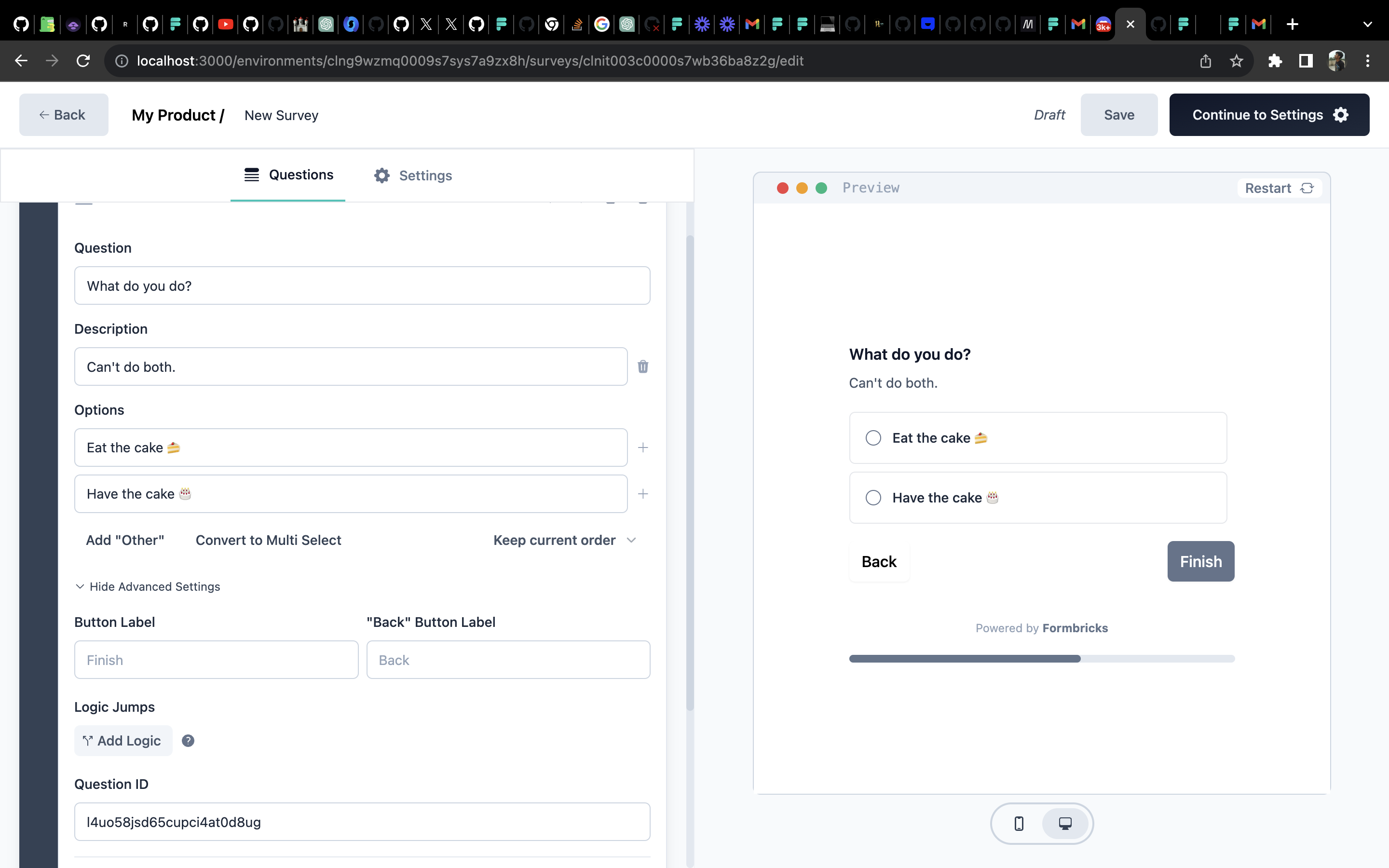 [FEATURE]: "Auto Generate" Button next to Question ID · Issue #1025 · formbricks/formbricks · GitHub