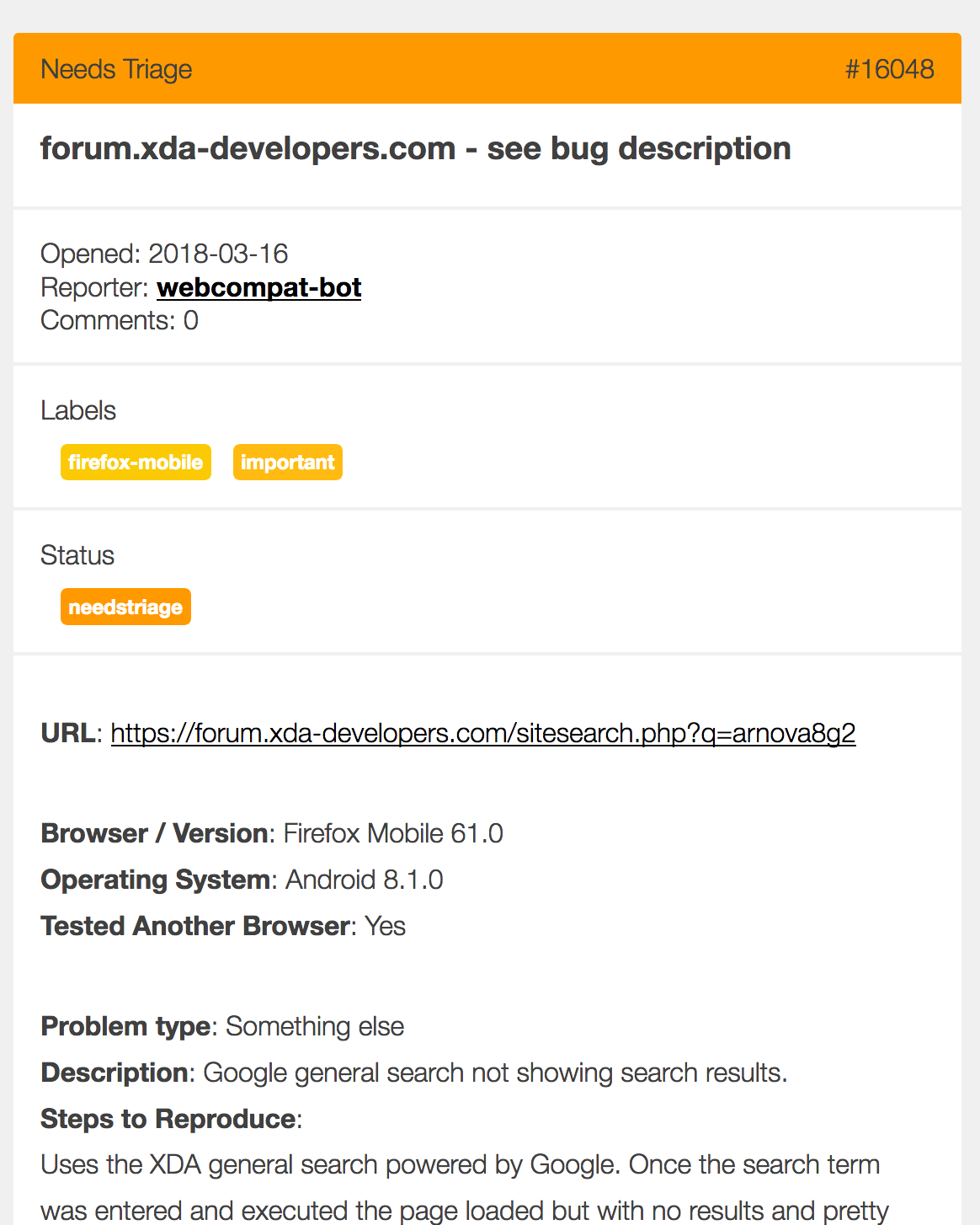 Label Box Header In Issues On Mobile · Issue 2244 · Webcompat 