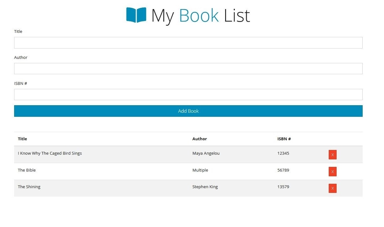 GitHub - Blaise-Telfer/Booklist: Single-page web application that allows the user to create a ...