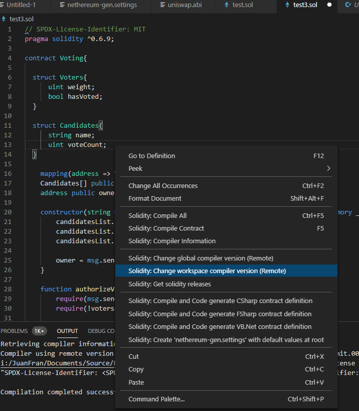 Solidity compiler error in VS Code · Issue #188 · juanfranblanco/vscode-solidity · GitHub