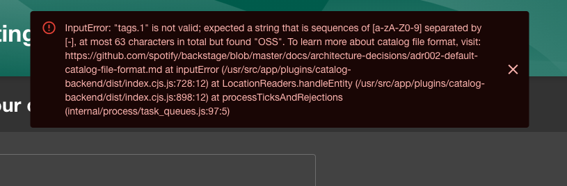 Importing error does not match validation rules · Issue #3092 · backstage/backstage · GitHub