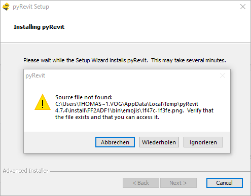 Error during installation · Issue #749 · pyrevitlabs/pyRevit · GitHub