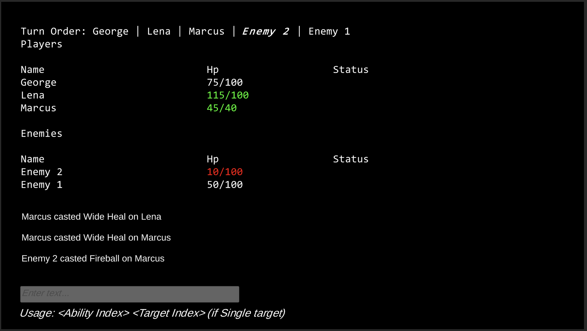 GitHub - lokasc/TurnBased-CombatSystem: A turn based RPG with a text ...