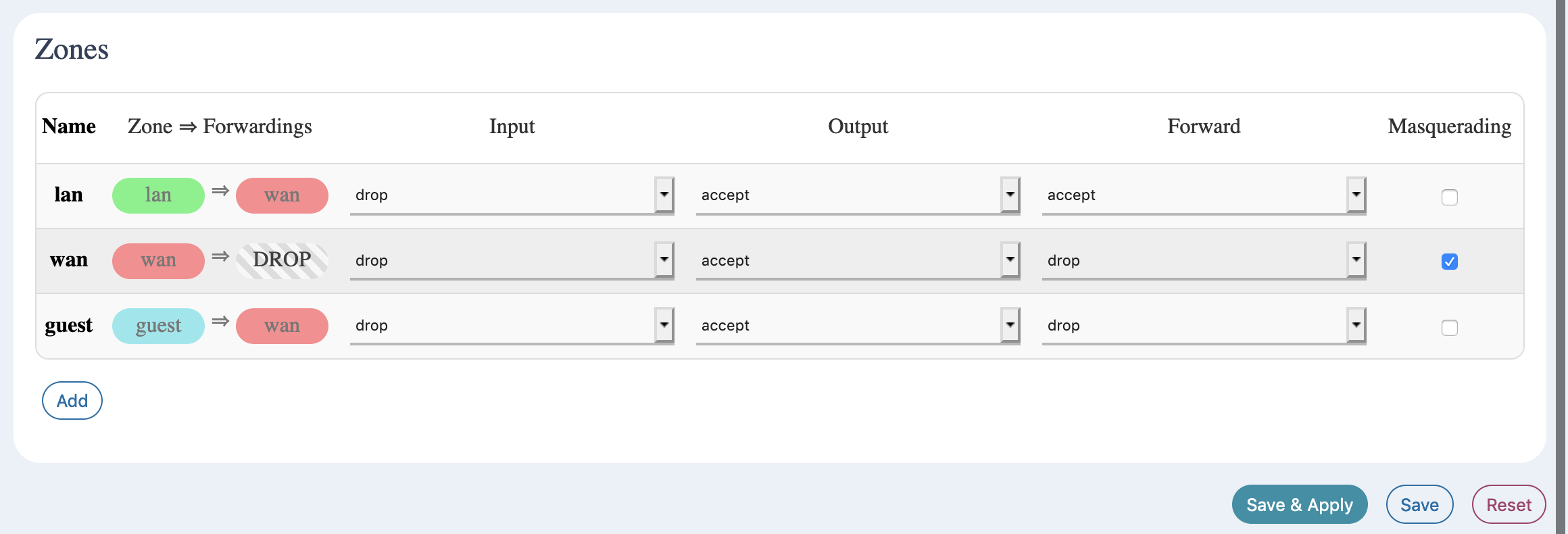 luci-theme-rosy: Network / Firewall / Zones is cut off and can not be scrolled horizontally ...