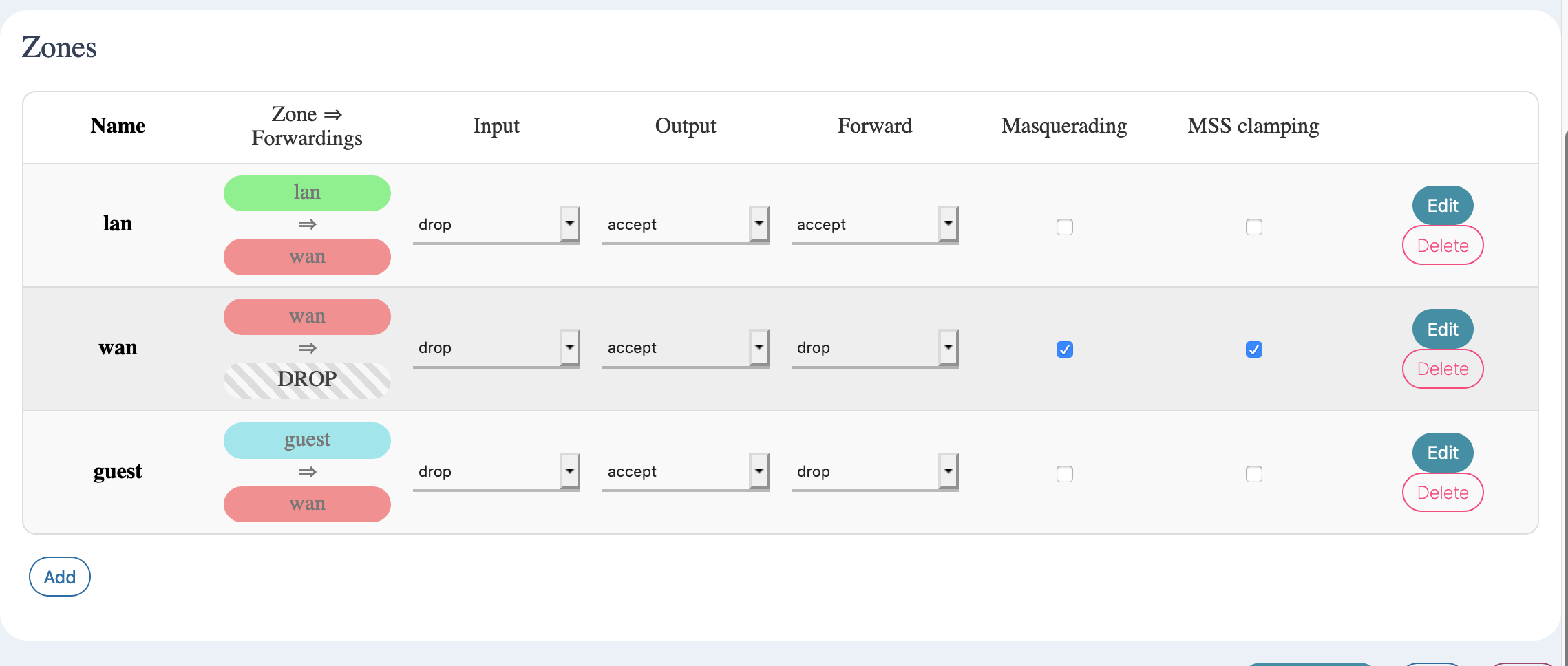 luci-theme-rosy: Network / Firewall / Zones is cut off and can not be scrolled horizontally ...