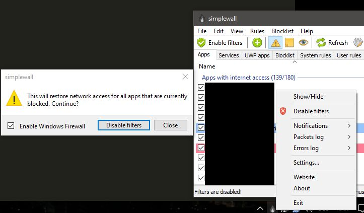 Filters not enabeled on startup · Issue #962 · henrypp/simplewall · GitHub