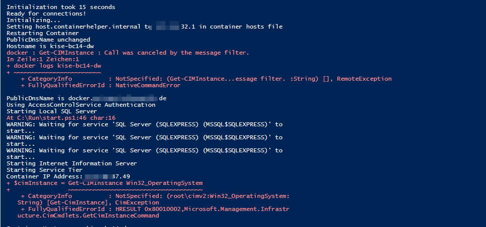 Start Bccontainer Docker Logs Docker Get Ciminstance Call Was Canceled By The Message 9178