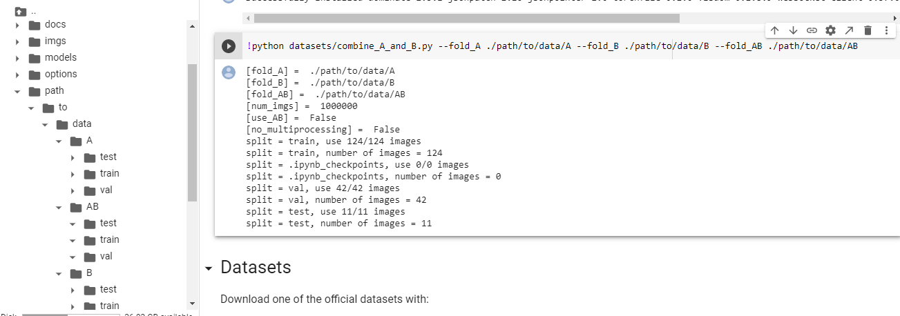 failing to combine dataset (from A and B to AB) · Issue #1121 · junyanz ...