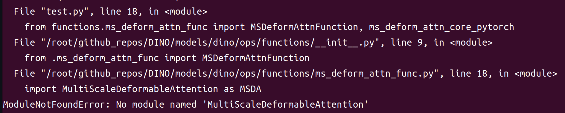 ModuleNotFoundError: No module named 'MultiScaleDeformableAttention' · Issue #198 · IDEA ...