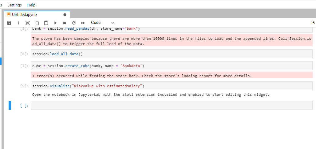 Open the notebook in JupyterLab with the atoti extension installed and ...