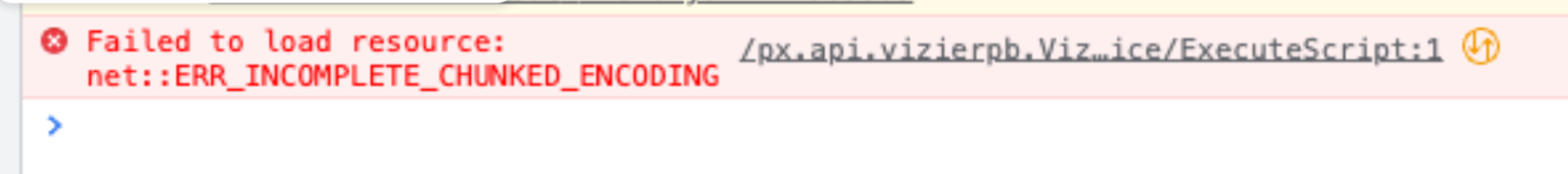 400 or 500 level error ERR_INCOMPLETE_CHUNKED_ENCODING with UI stuck on loading · Issue #1226 ...