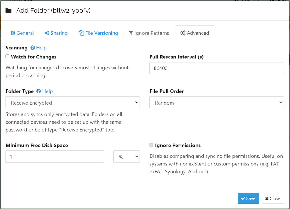 Auto-accepted receive-encrypted folders should have more sensible defaults · Issue #8296 ...