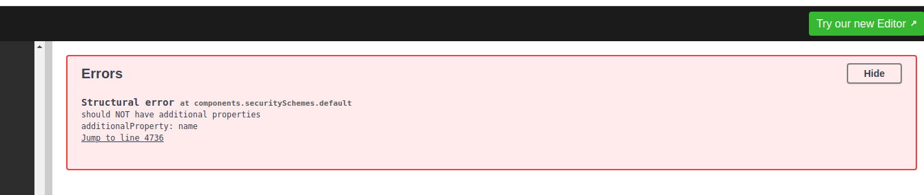 Security Schema Requires A Name To Be Picked Up And Always Integrates This Name In The Openapi