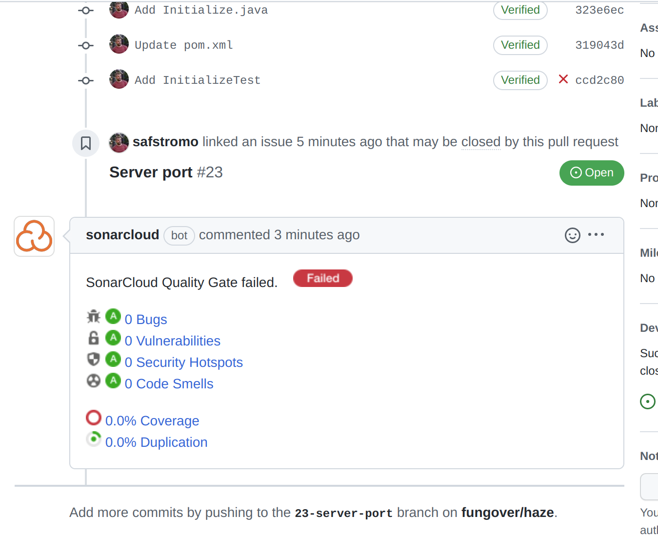 SonarCloud test coverage · Issue #72 · fungover/haze · GitHub SonarCloud test coverage · Issue #72 · fungover/haze · GitHub