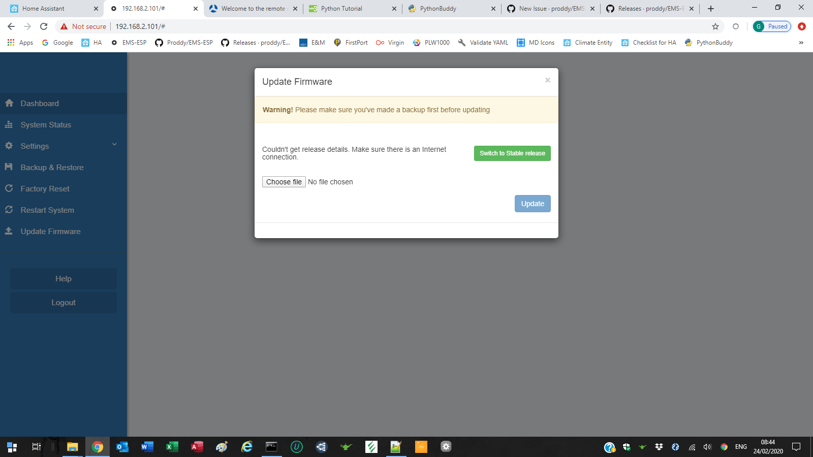 Version 1 9 5b41 Issue 332 Emsesp Ems Esp Github