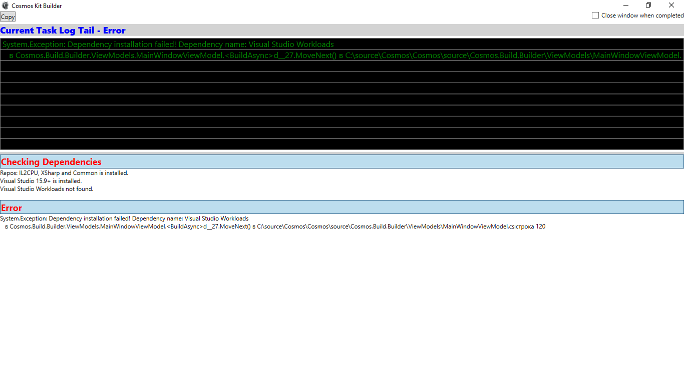 Dev Kit not installing: Visual Studio workloads not found · Issue #1233 · CosmosOS/Cosmos · GitHub