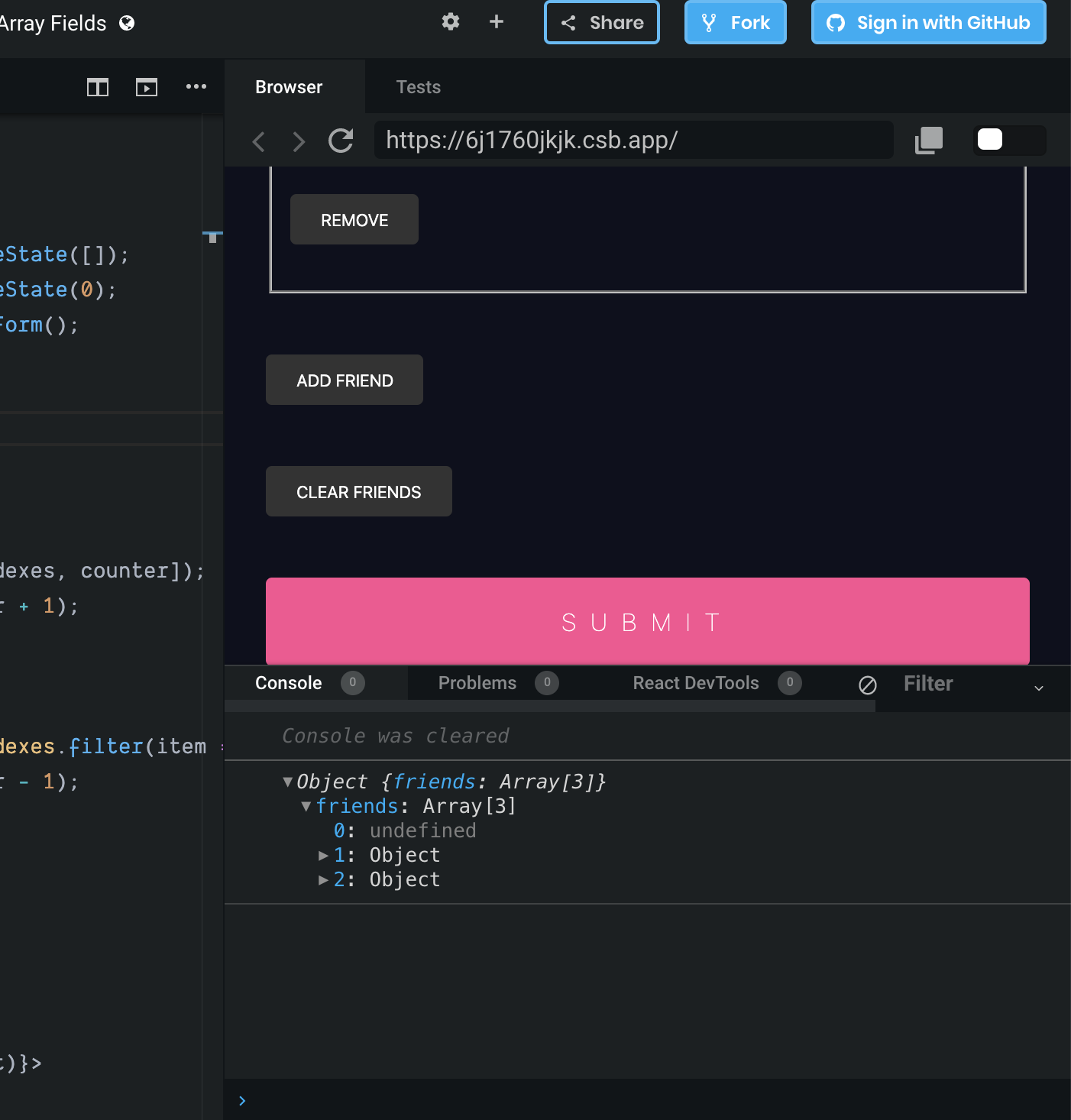 Field Array Add Empty Item Into Array · Issue 691 · React Hook Formreact Hook Form · Github