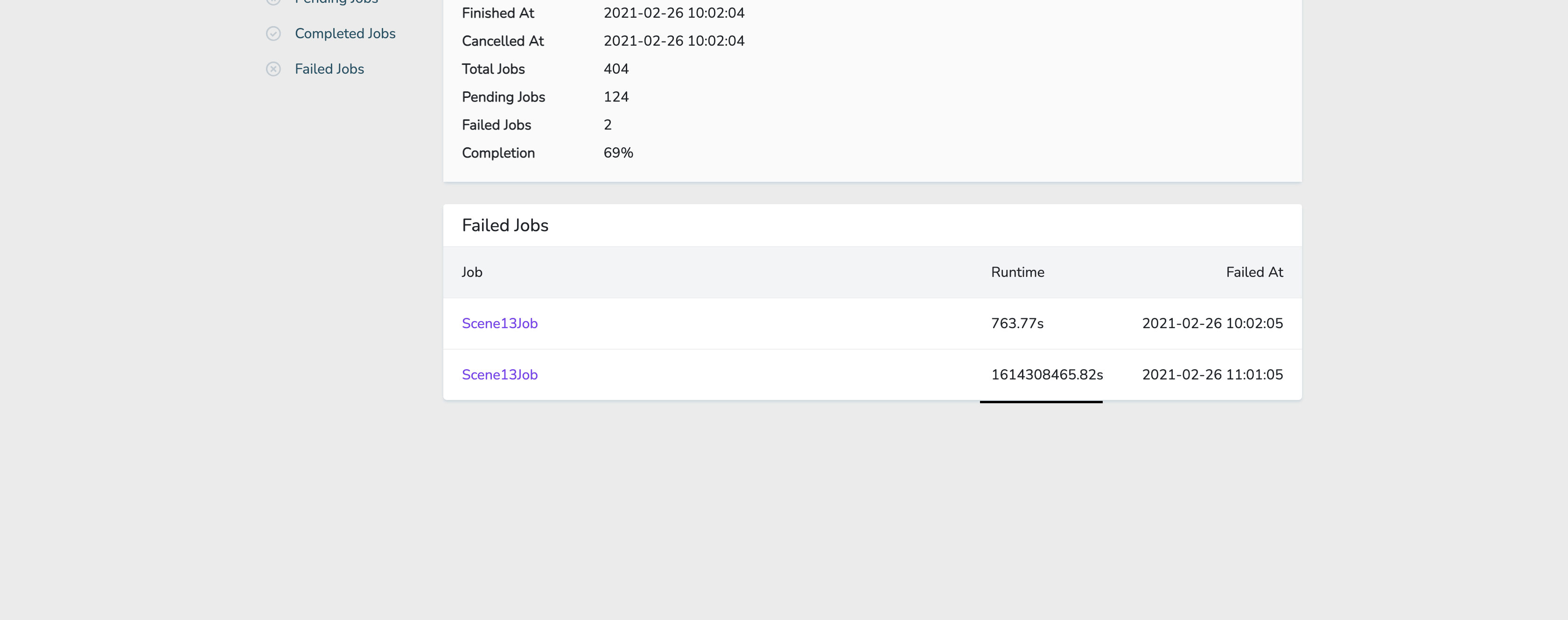The Time Taken For A Failed Job In Batch Section Is Not Correct · Issue 974 · Laravelhorizon 