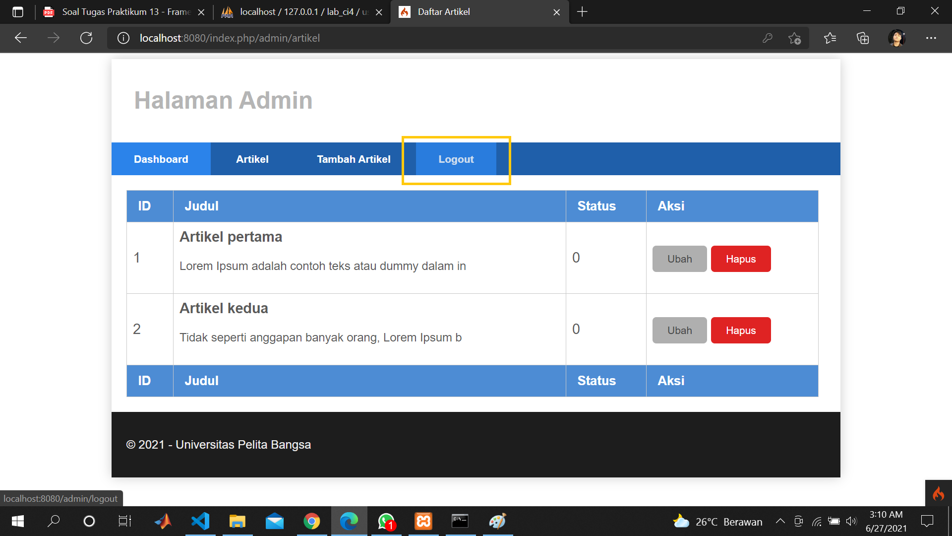 GitHub - alfanshaabif/Lab11Web: Pertemuan ke-12, 13, 14, 15 - Tugas Praktikum 11, 12, 13, 14 ...