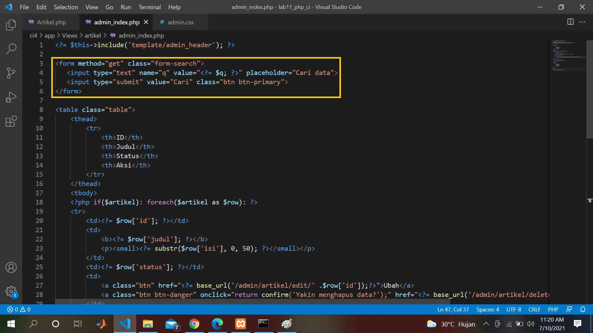 GitHub - alfanshaabif/Lab11Web: Pertemuan ke-12, 13, 14, 15 - Tugas ...