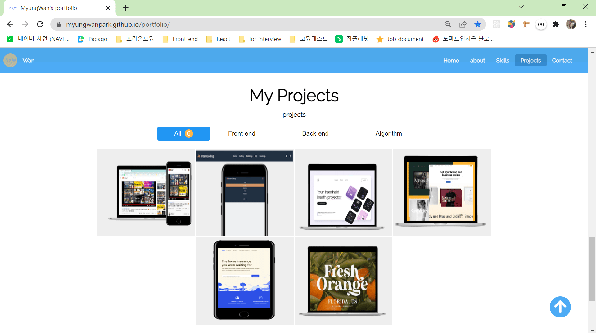 GitHub - MyungWanPark/portfolio: Web Frontend portfolio