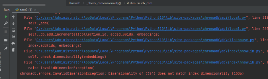 `chromadb.errors.InvalidDimensionException` introduced somewhere ...
